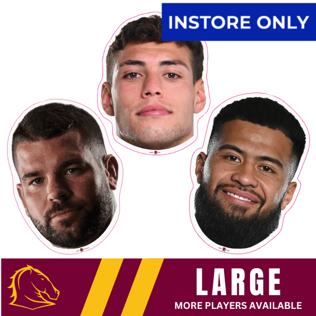 Brisbane Broncos Player Head Cutouts - LARGE