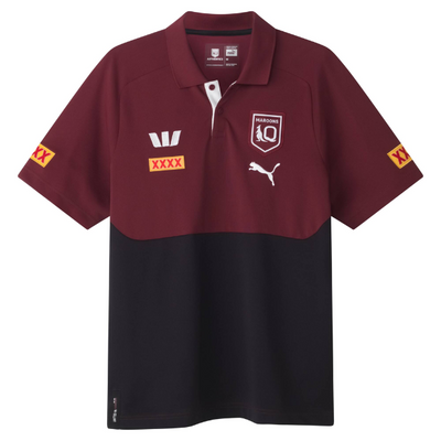QLD Maroons 2025 Mens Players Team Polo - Maroon