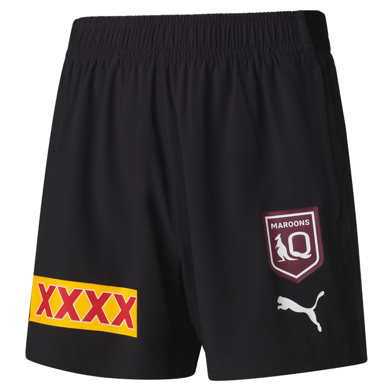 QLD Maroons 2026 Mens Training Shorts - Black